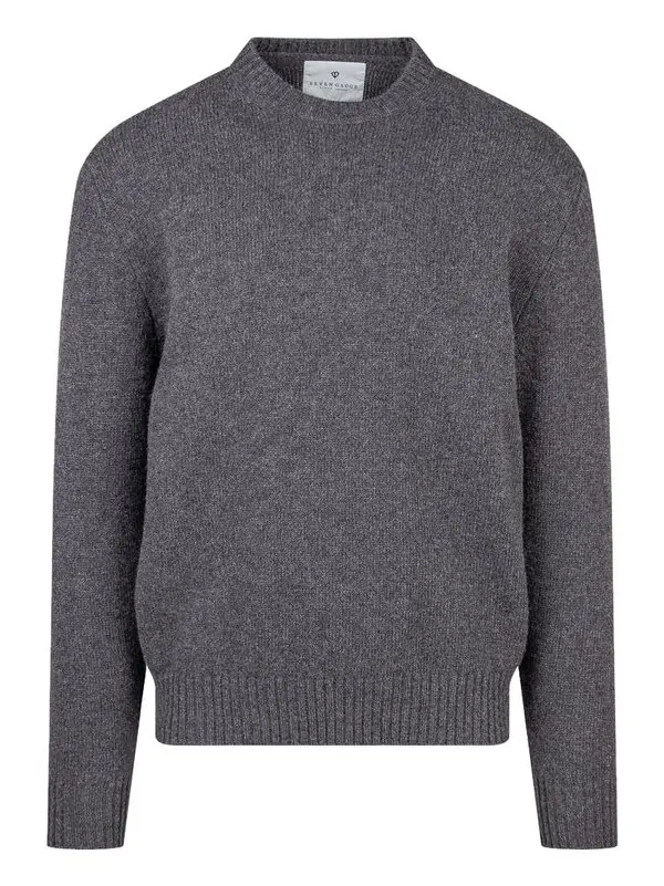 SEVEN GAUGE Merino Jersey Crew-neck Sweater - Grey