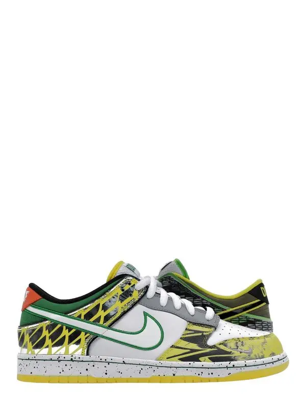Nike Dunk Low What The Duck Away University Of Oregon Pe Sneakers - White/black/metallic Silver