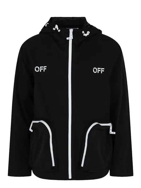 Off-White Off Stampe Minimal Windbreaker Jacket - Black