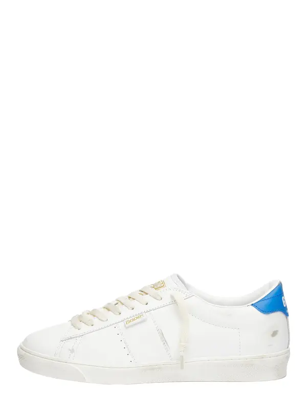 Golden Goose Matchstar Leather Sneakers - Optic White/blue