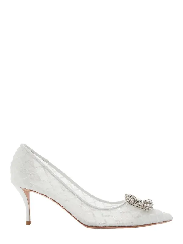 ROGER VIVIER Efflorescence Crystal-net Pumps - White