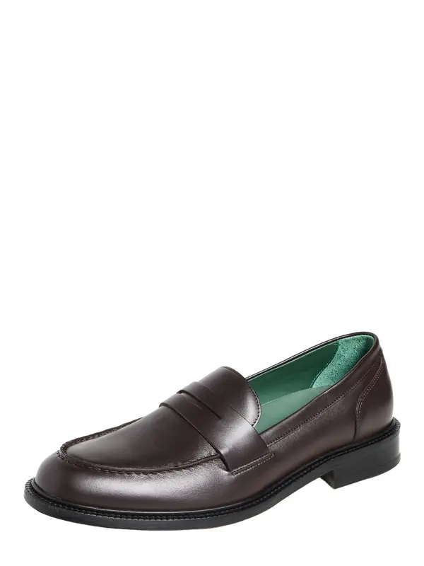 VINNY'S Townee Penny Loafers - Leather Dark Brown