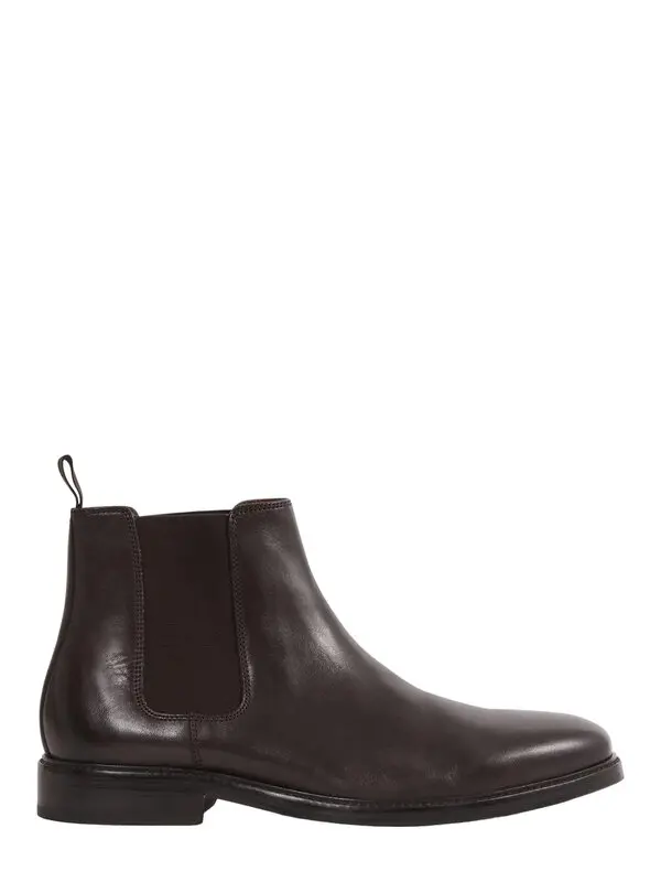 REISS Renor Leather Chelsea Boots - Brown