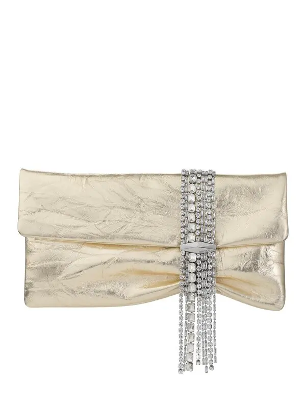 JIMMY CHOO Zandra Clutch Bag - Light Platinum/silver