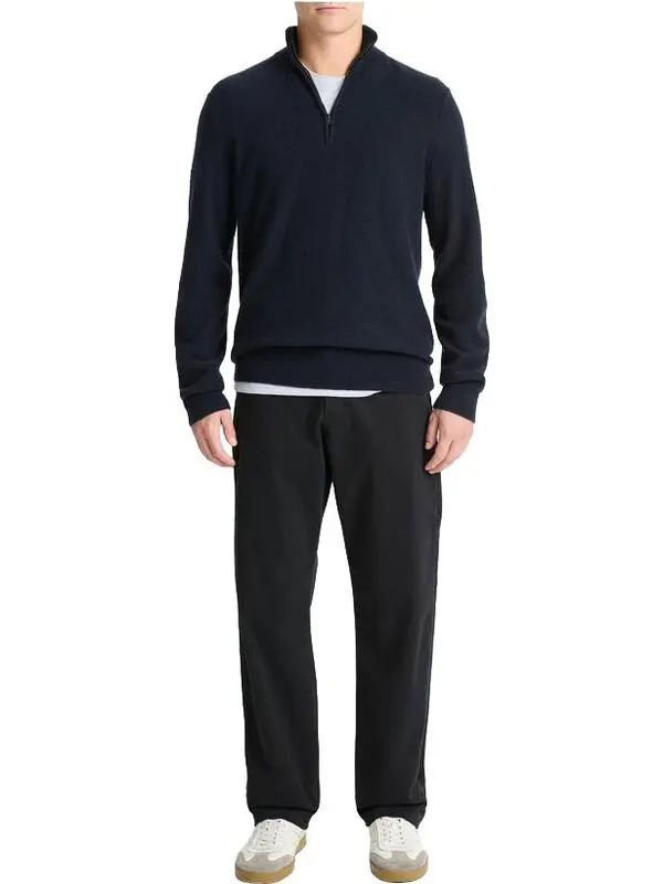 Vince Plush Cashmere Quarter-zip Sweater - Black