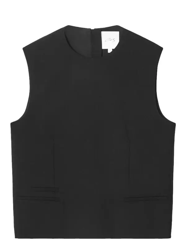 Cos Tailored Wool Vest - Black