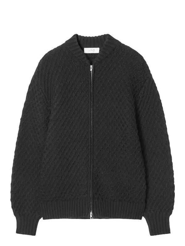 Cos Honeycomb Bomber Jacket - Black
