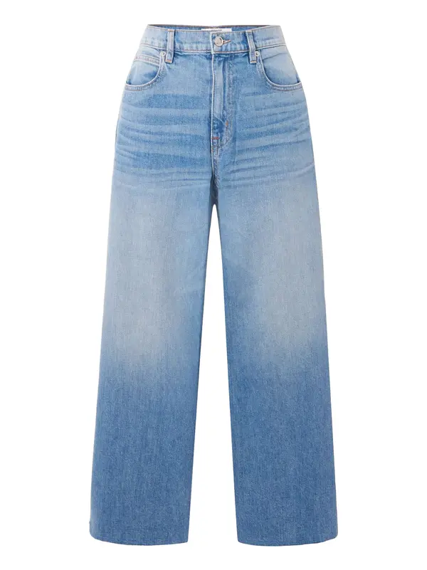 SLVRLAKE Grace Cropped Wide-leg Jeans - Blue