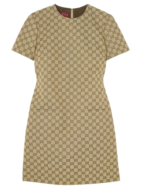 Gucci Belted Mini Dress - Brown