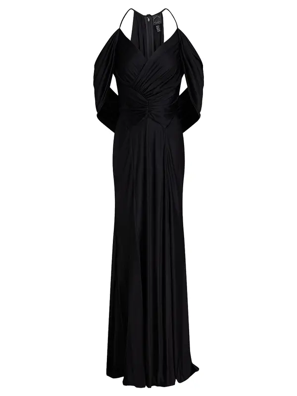 Huishan Zhang Bernice Draped Gown - Black