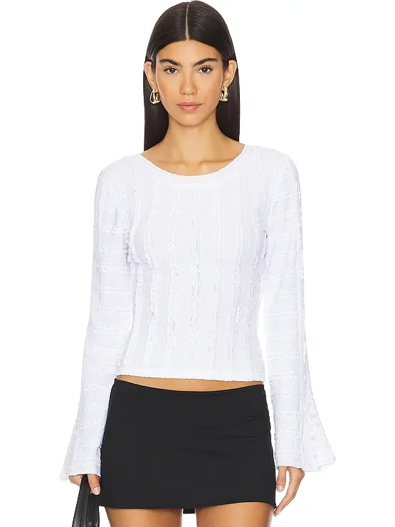 Free People Rocky Long Sleeve Top - White