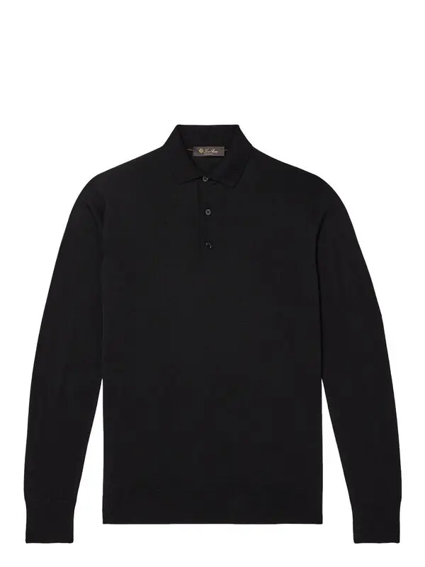 Loro Piana Wish® Virgin Wool Polo Shirt - Black