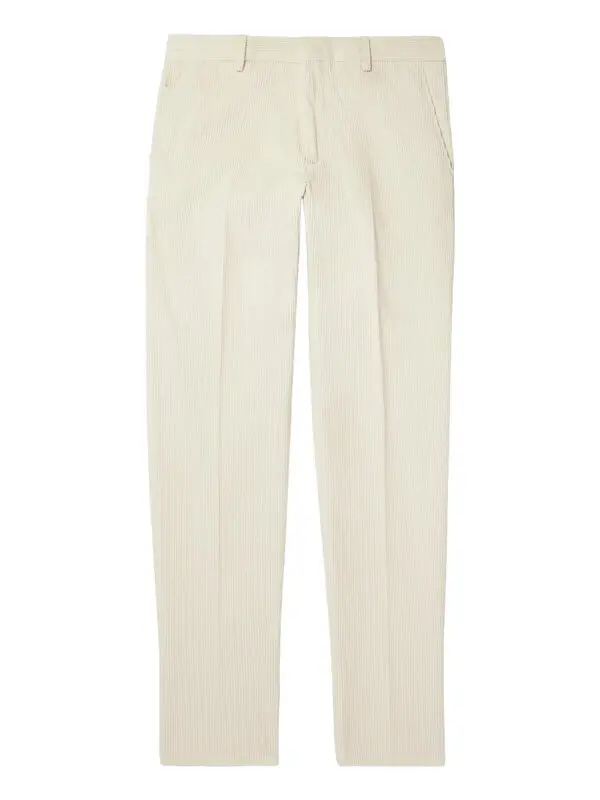 Loro Piana Jarno Straight-leg Cotton-corduroy Trousers - Neutrals