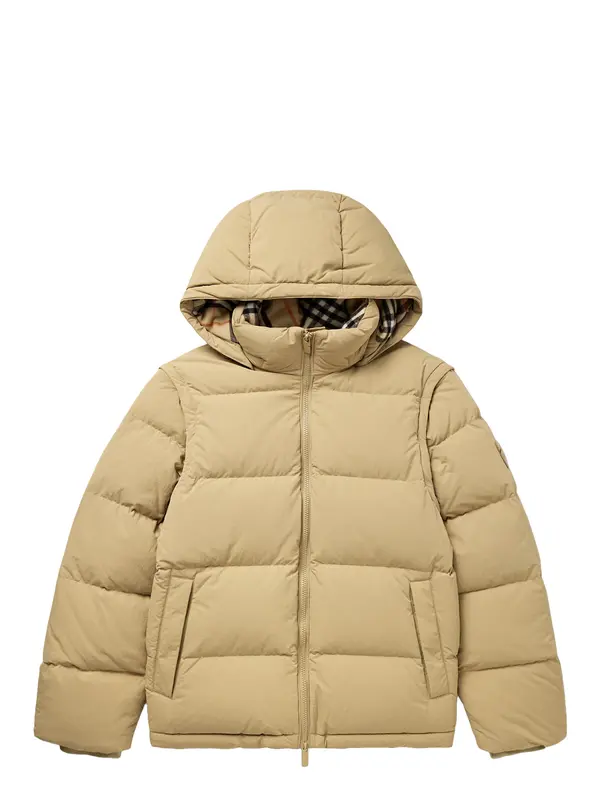 Burberry Convertible Quilted Down Jacket - Neutrals
