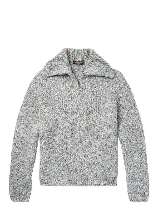 Loro Piana Alpe Meggiana Cashmere Half-zip Sweater - Gray