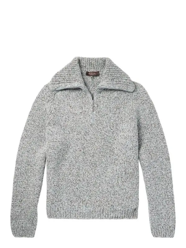 Loro Piana Alpe Meggiana Cashmere Half-zip Sweater - Gray
