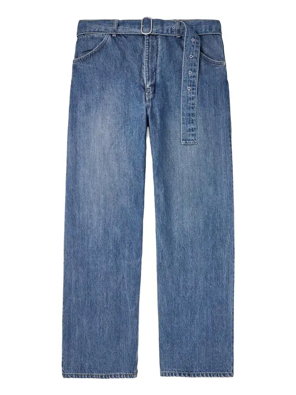 JIL SANDER Wide-leg Belted Jeans - Blue