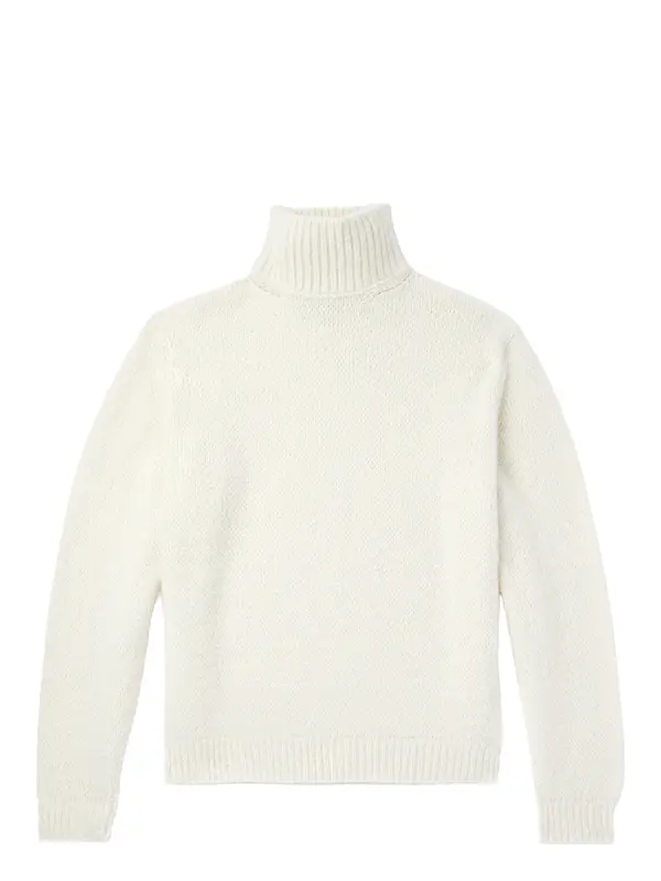 Loro Piana Corno Bianco Cashmere Rollneck Sweater - Neutrals