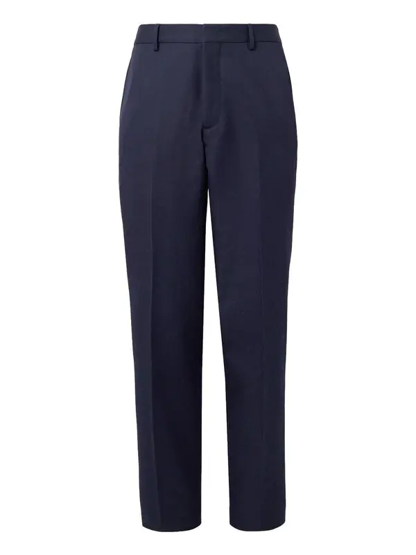 Loro Piana Jarno Straight-leg Wool And Cotton-blend Twill Trousers - Blue