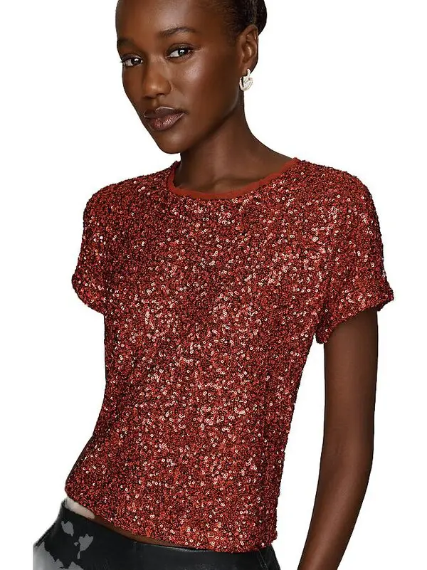 Maeve Sequin T-shirt - Bright Red