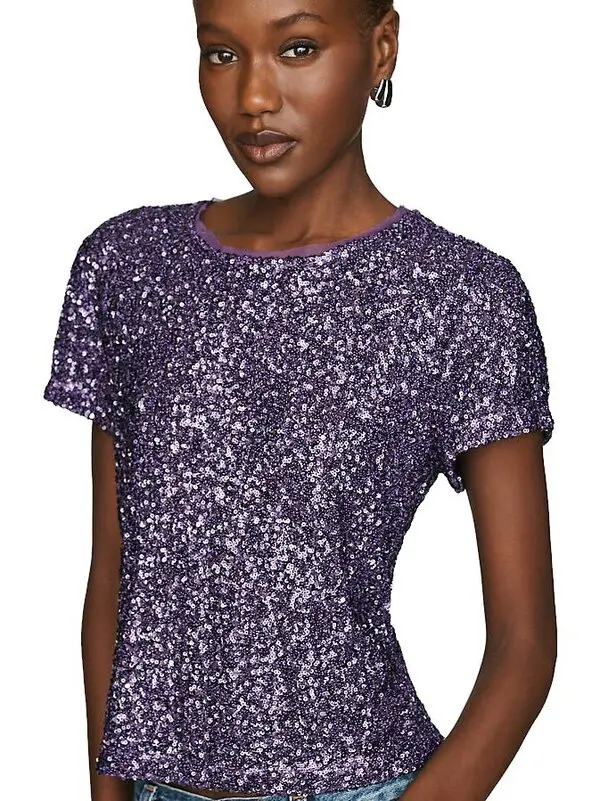 Maeve Sequin T-shirt - Grape