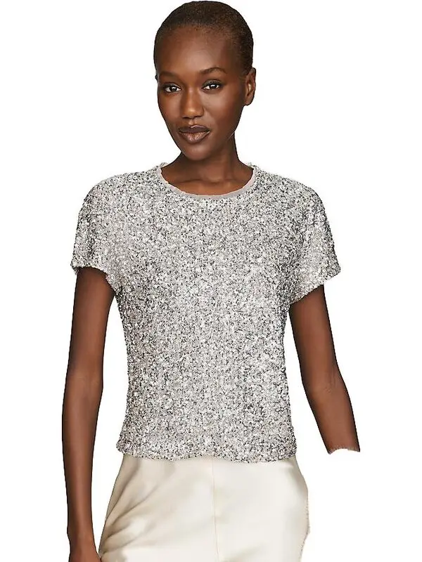 Maeve Sequin T-shirt - Silver
