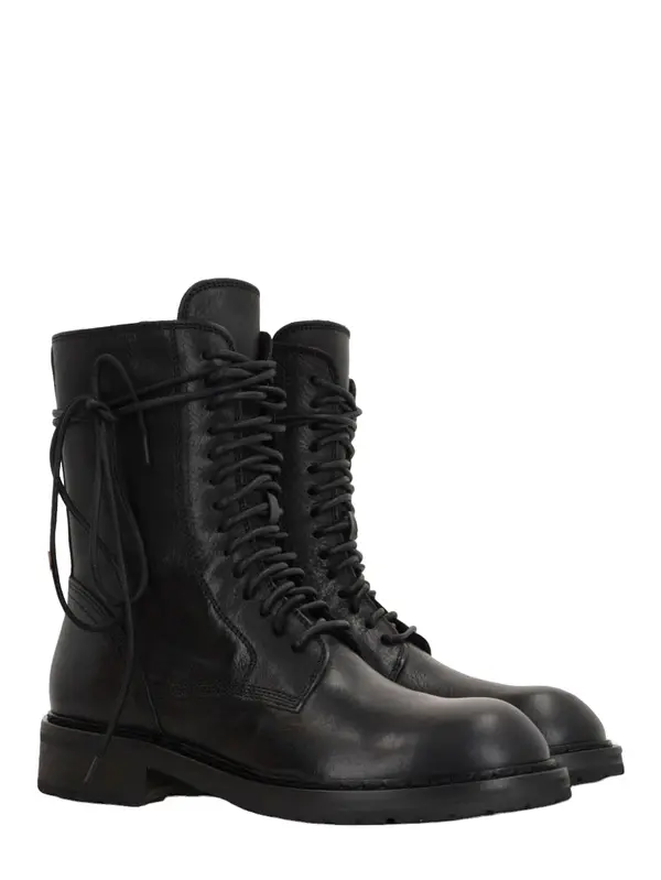 ANN DEMEULEMEESTER Lace-up Leather Boots - Black