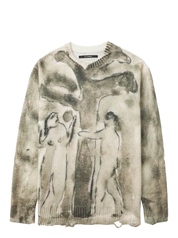 SONG FOR THE MUTE Digital-print Sweater - Neutrals