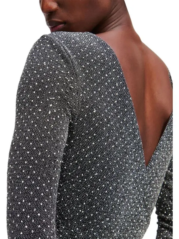 Karl Lagerfeld Crystal-embellished Bodysuit - Grey