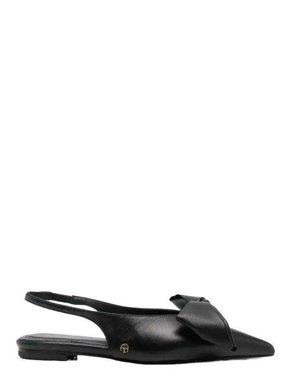 ANINE BING Bow-detail Ballet Flats - Black
