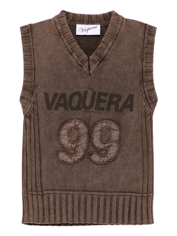 Vaquera Rib Knit Vest - Brown