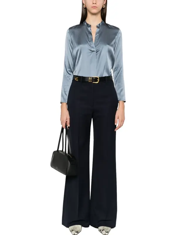 BLANCA VITA Satin Blouse - Blue