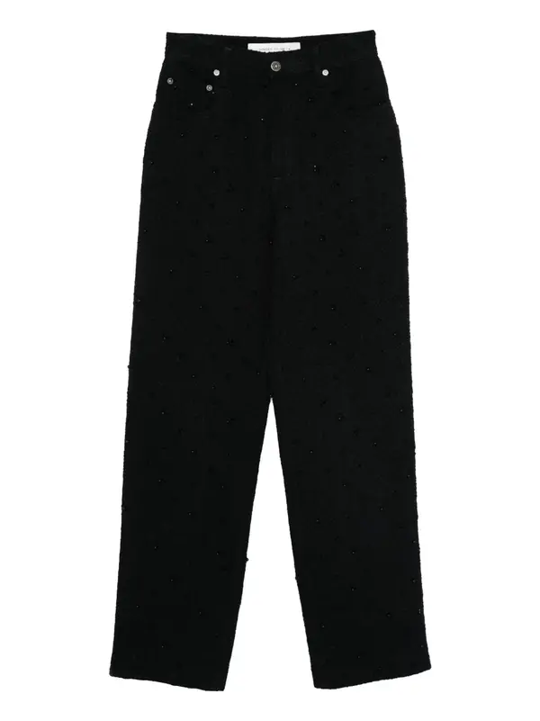 GOLDEN GOOSE Crystal-embellished Straight Leg Trousers - Black