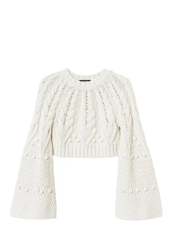 TWINSET Wool Cropped Sweater - White