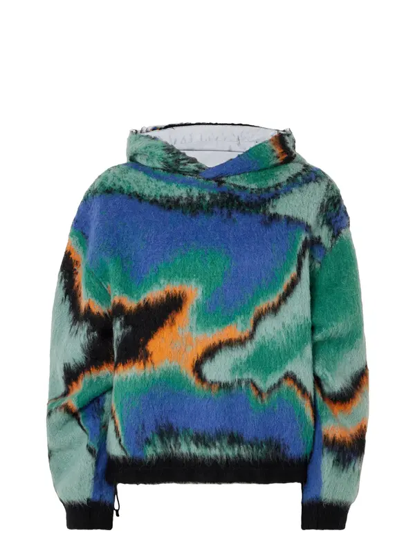 Aztech Mountain Off Piste Printed Fleece Hoodie - Blue
