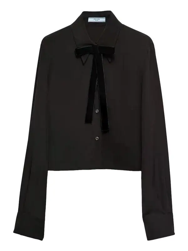 Prada Crepe De Chine Shirt - Black