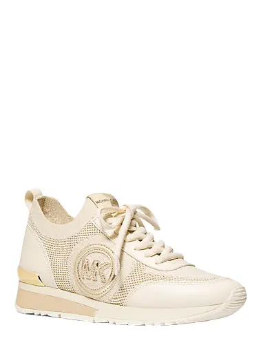 Michael Kors Jenkins Metallic Stretch Knit Trainer - Gold