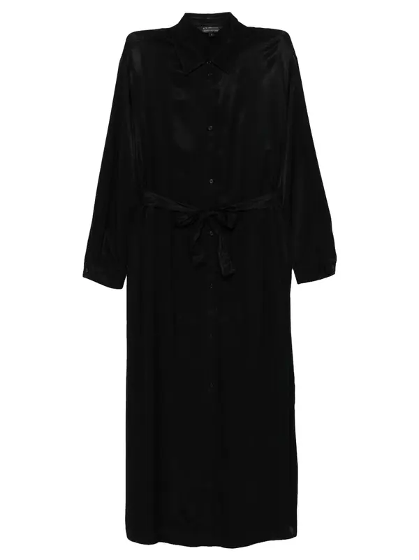 Armani Exchange Belted Midi Shirt Dress - Black