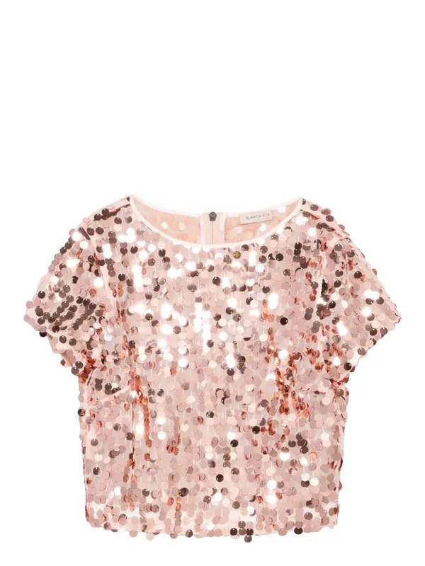 BLANCA VITA Sequinned Top - Pink