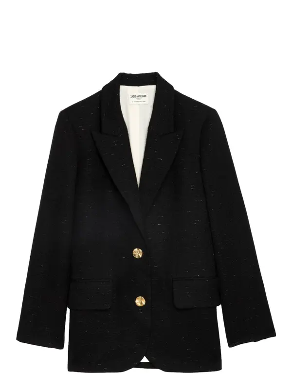 Zadig&Voltaire Single-breasted Tweed Blazer - Black