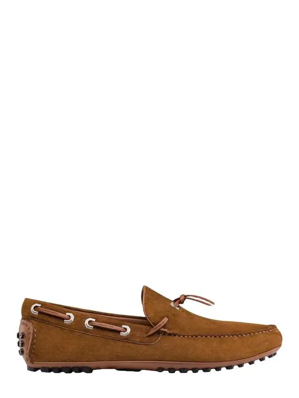 Stefano Ricci Suede And Calfskin Leather Driving Shoes - Caramel