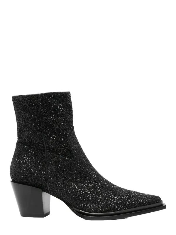 JIMMY CHOO Cece Ab 60 Glittered Boots - Black