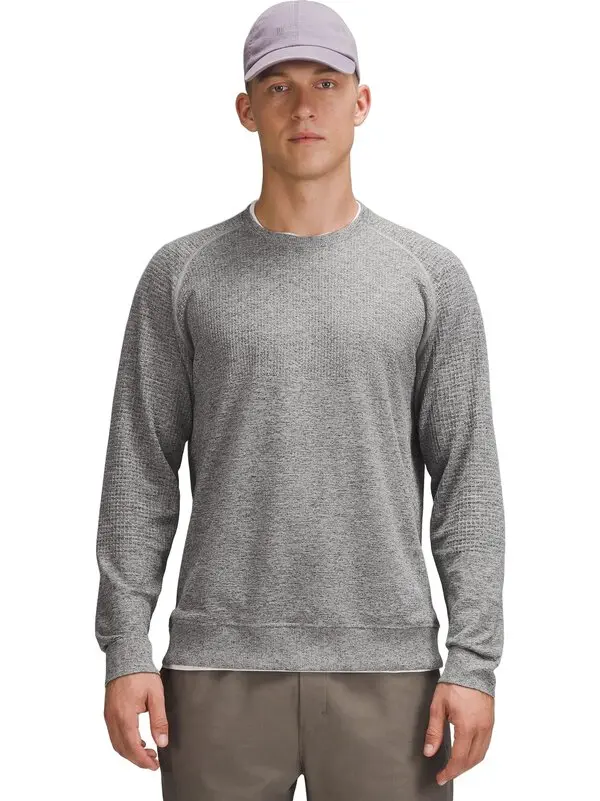 Lululemon Engineered Warmth Long-sleeve Crew - Tri Heather Vapor/gull Grey/black