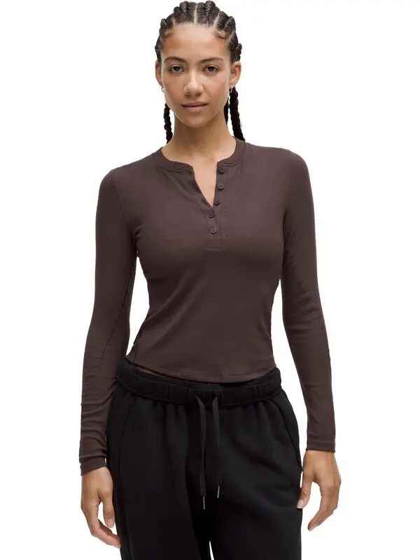 Lululemon Hold Tight Long-sleeve Henley - Espresso