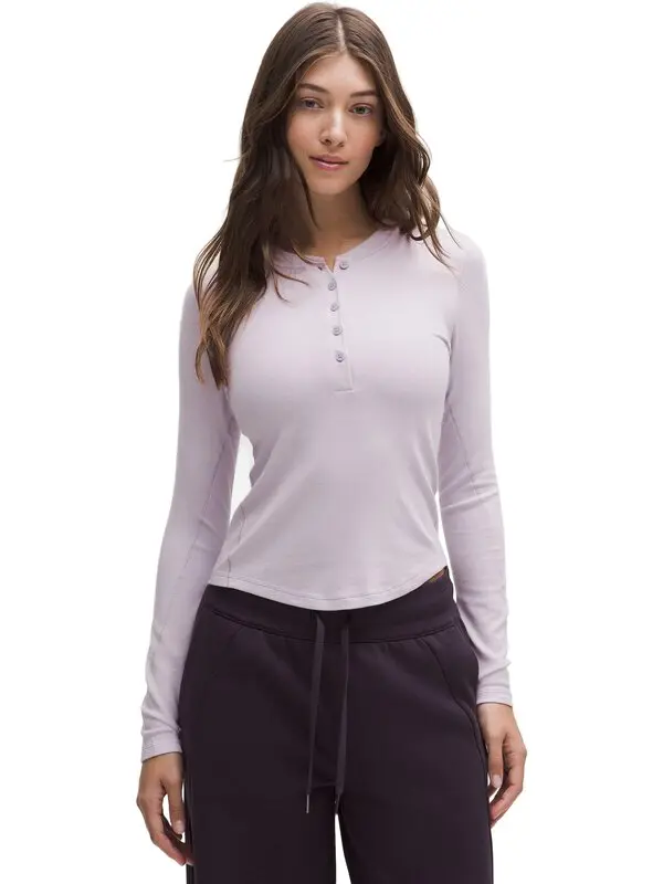 Lululemon Long-sleeve Henley - Faint Lavender