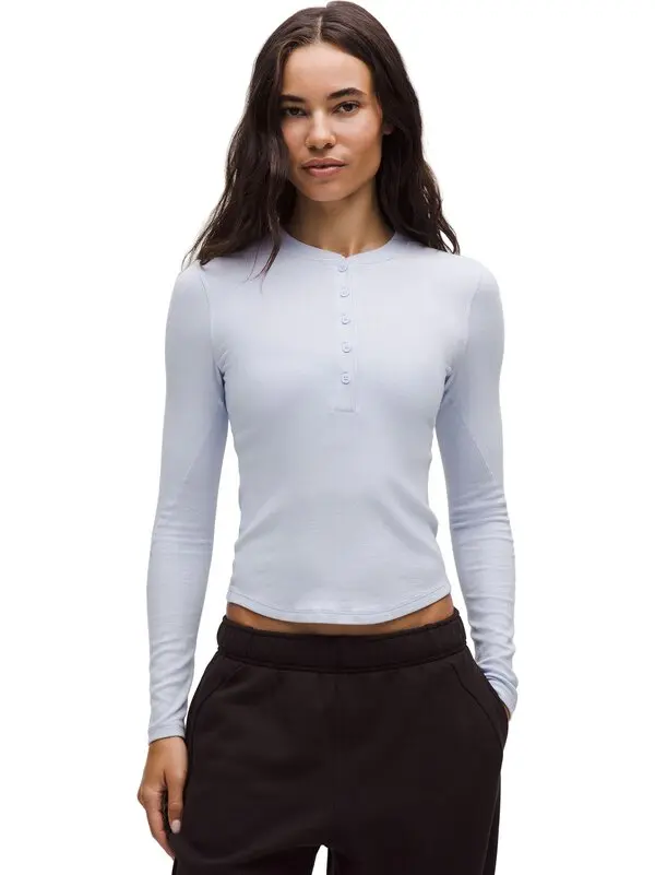 Lululemon Hold Tight Long-sleeve Henley - Serene Blue