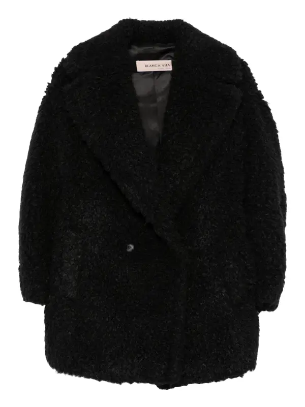 BLANCA VITA Chary Faux Shearling Coat - Black