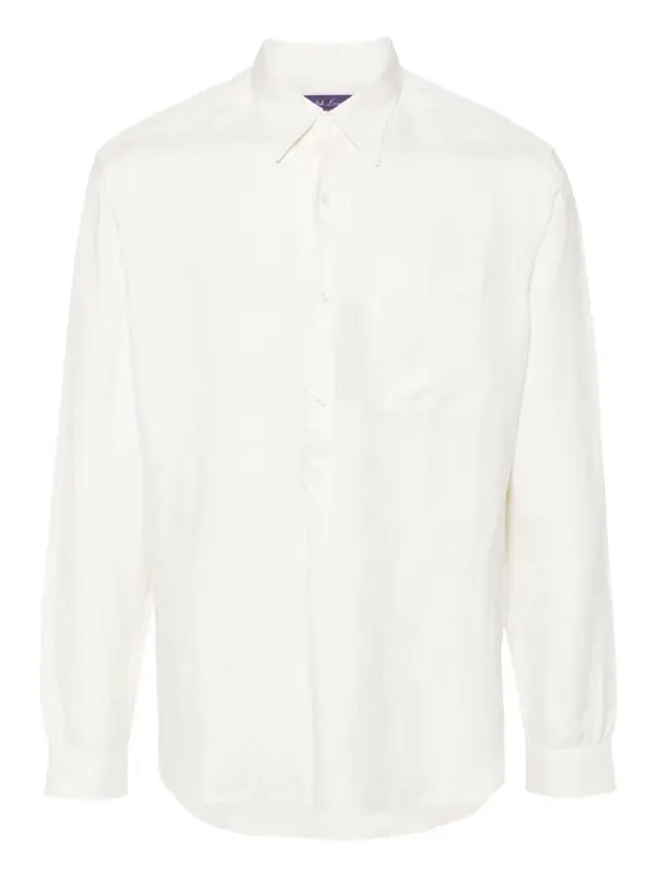 Ralph Lauren Purple Label Poplin Silk-blend Shirt - White