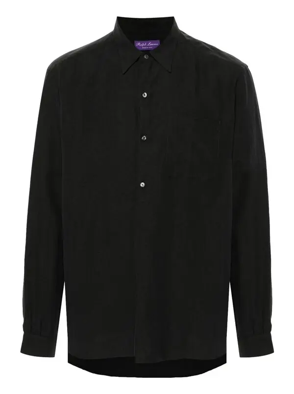 Ralph Lauren Purple Label Pointed-collar Shirt - Black