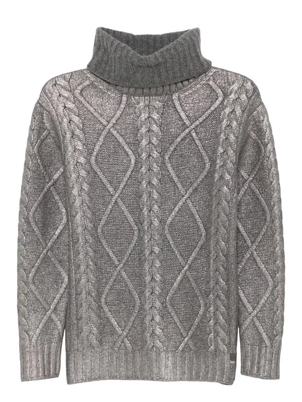 Herno Lamé-effect Wool Sweater - Grey